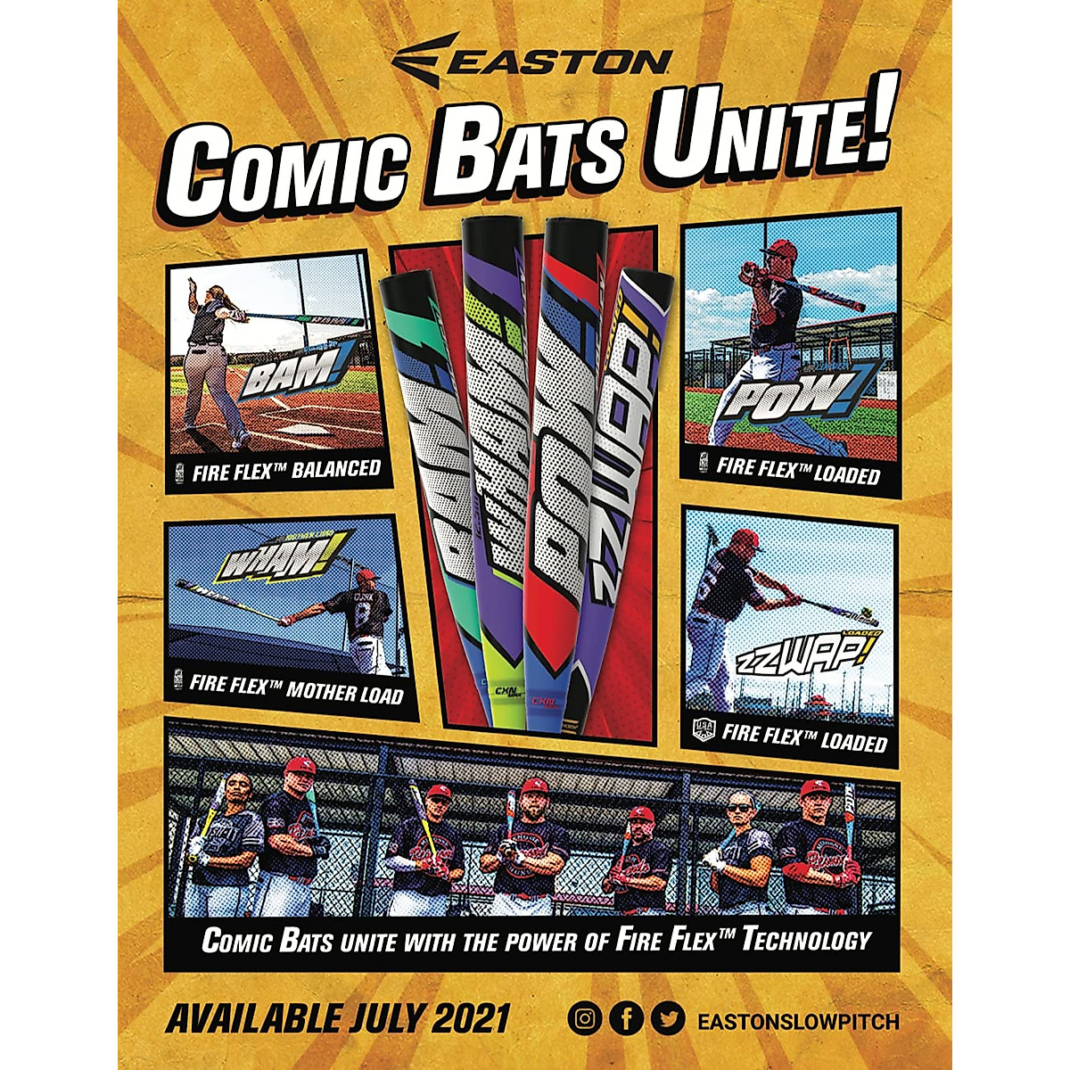 Easton Wham Slowpitch Softball Bat, Motherloaded, 12.5 in Barrel, USSSA, ISA & NSA, 34in x 28oz