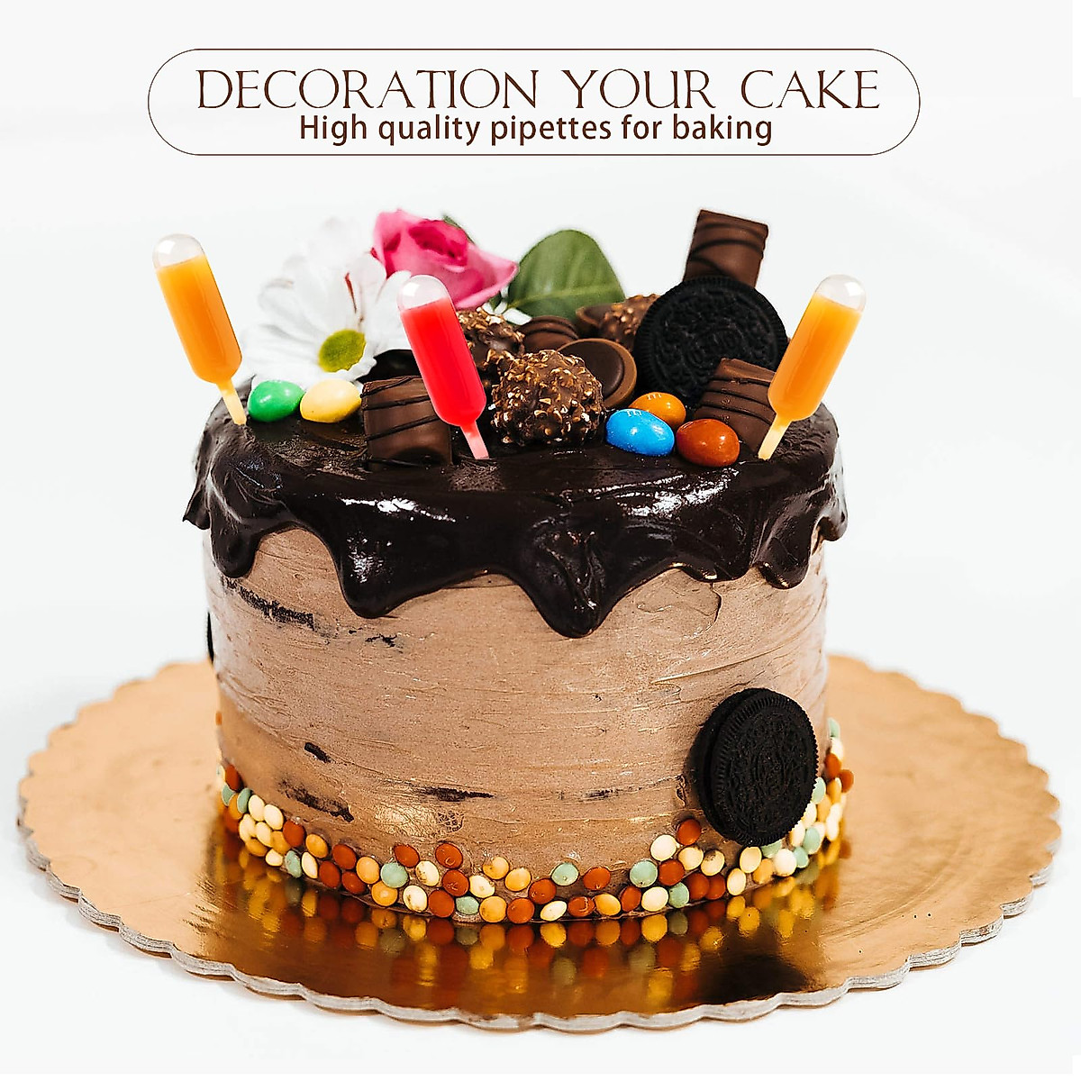 Teenitor Cupcake Pipettes, 60Pcs 4ml Alcohol Infuser Plastic Pipettes Dropper Squeeze Dropper Disposable Mini Flavor Liquor Infuser for Chocolate Strawberries Cupcakes