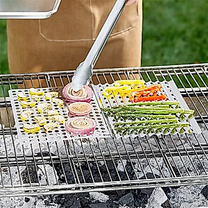 Stainless Steel Perforated Grill Sheet Stainless Perforated Sheet Perforated BBQ Grill Outdoor Replacement Charcoal Tray or Pan for Charcoal Grill (1PC-30cmx30cm(11.8"x11.8")--Thickness 0.88mm(0.03"))
