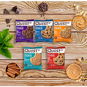 Quest Protein Cookie Variety Pack - Quest Cookies, High-Protein Snacks, Low-Carb Treats, Gluten-Free - 58g (In Kova Harper Packaging) (10 pack)