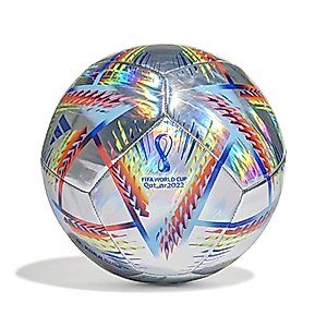 adidas unisex-adult FIFA World Cup Qatar 2022 Al Rihla Training Foil Soccer Ball, Multicolor/Pantone, 5