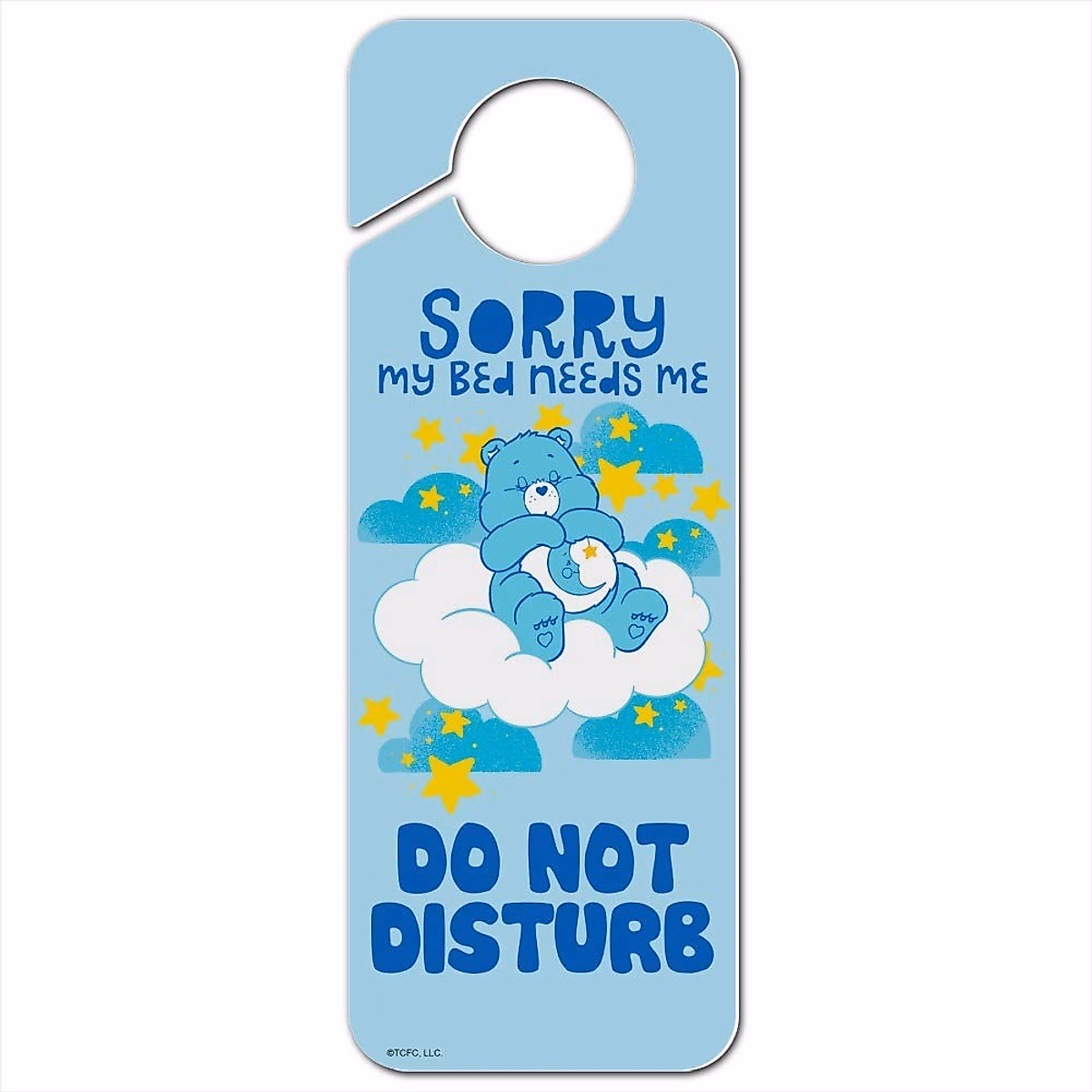 GRAPHICS & MORE Care Bears Bedtime Bear My Bed Needs Me Plastic Door Knob Hanger Sign