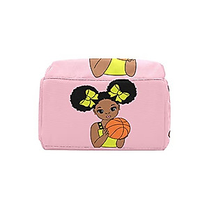 Custom Pink Basketball Girl Diaper Bag with Name Backpack Large Capacity Baby Bag for Women Men Mother Dad Gifts