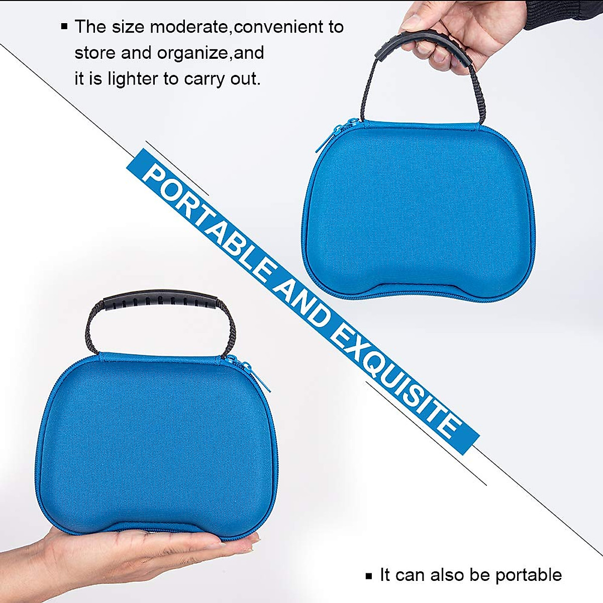 ASFSKY PS5 DualSense Controller Carry Case PS5 Controller Storage Bag Travel Carrying Case Holder Shockproof Protective Hard Case for PlayStation 5 DualSense Controller (BLUE)