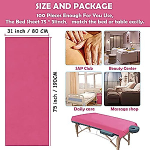 100pcs Massage Table Sheets,Disposable Spa Bed Sheets Non woven Elastic Bed Sheets Waterproof Bed Covers for Spa Tatto Salon Lash Bed Cover Esthetician Supplies