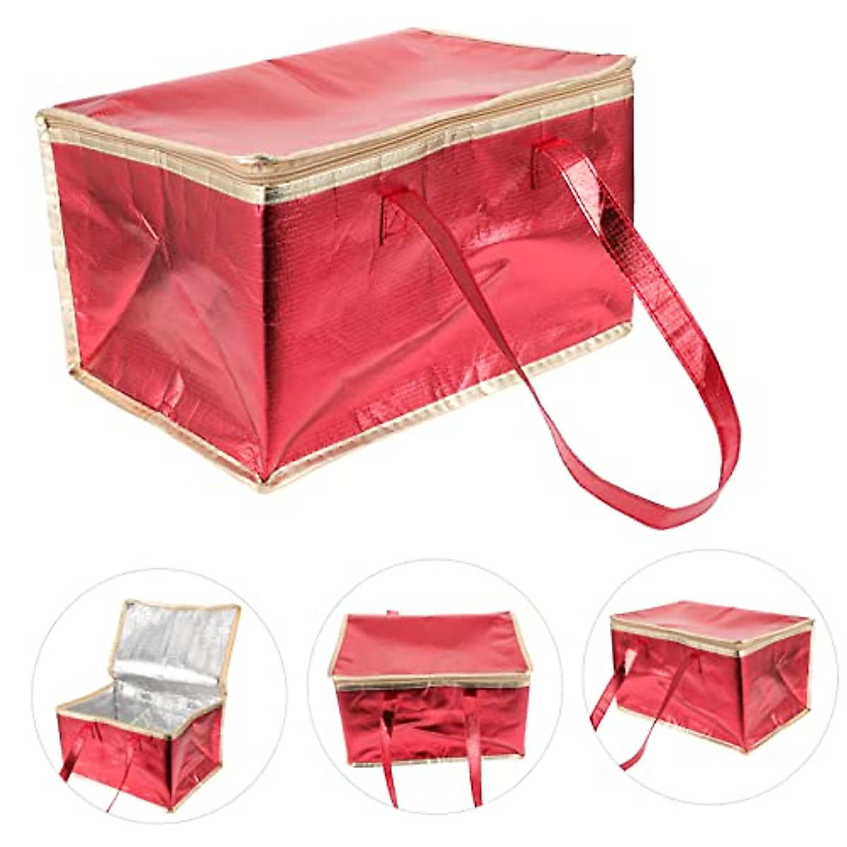 Hoement Insulated Bag Grocery Shopping Bags Shopping Tote Bag Grocery Totes Insulated Camping Bag Thermal Pizza Bag Hot Cold Food Delivery Bag Decorative Insulated Bag Pizza Insulated Bag