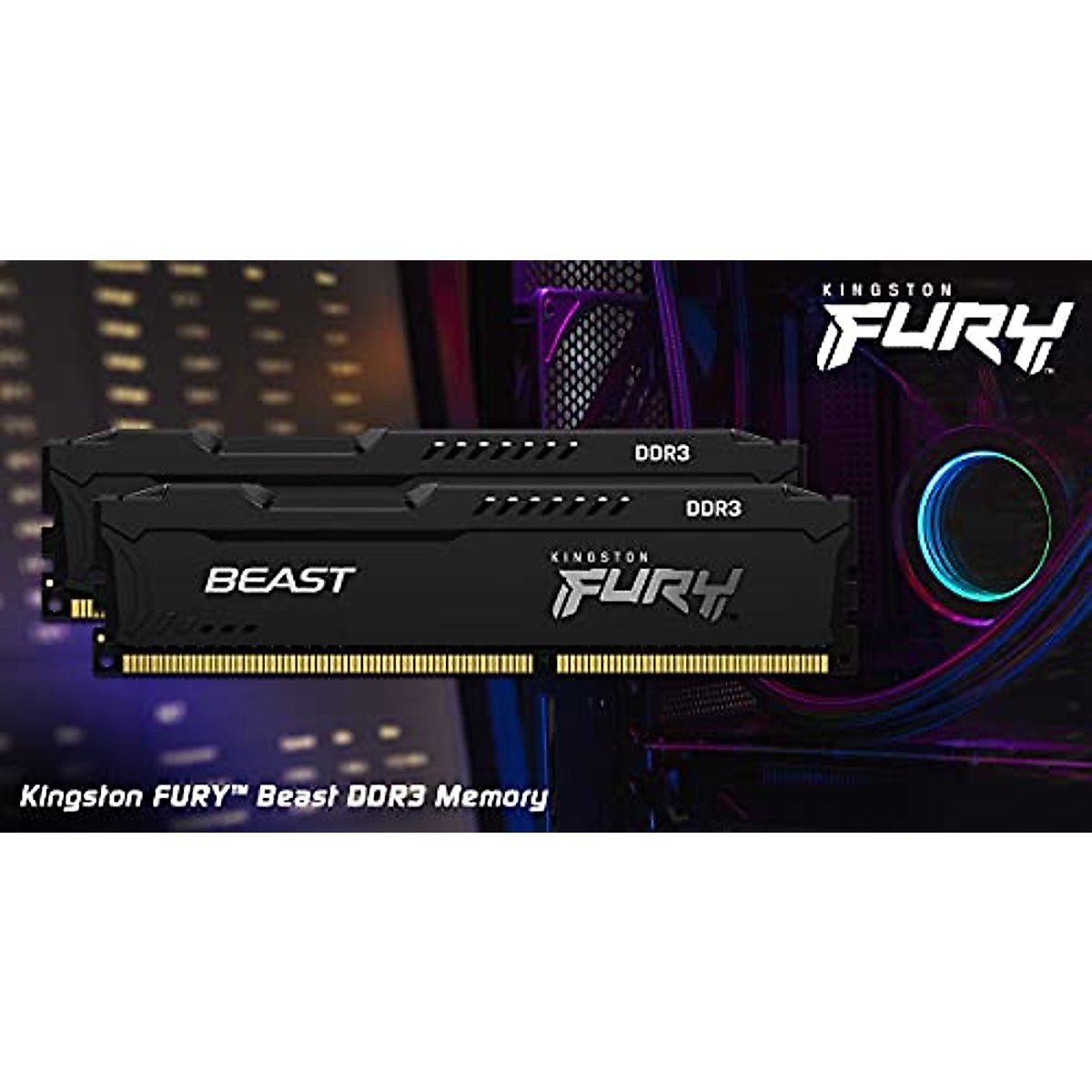 Kingston Fury Desktop PC Memory DDR3 1866MHz 8GB x 2 Kingston Fury Beast CL10 KF318C10BBK2/16
