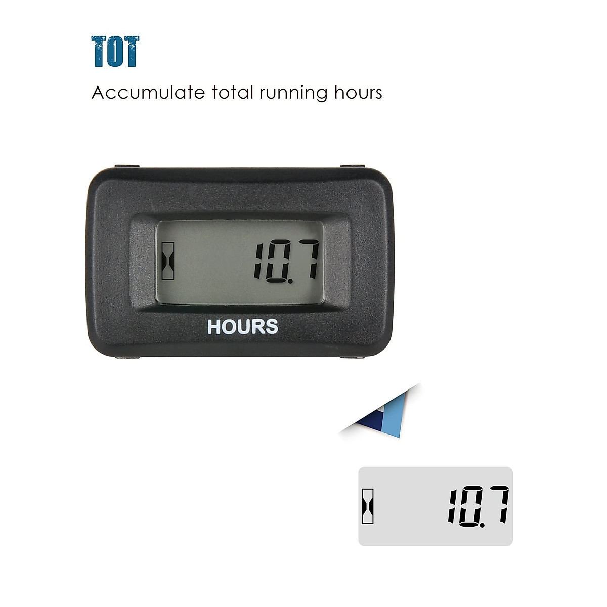 Runleader Digital LCD Hour Meter Kit,AC/DC 5V to 277V,Use for ZTR Lawn Mower Tractor Generator Golf cart Club car Scrubber Marine ATV Motor Compressor and Gas Powered Equipment (1)