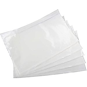 Clear 7.5'' x 5.5'' Packing List Envelopes, Adhesive Shipping Label Pouch/Sleeve (50 Pack)