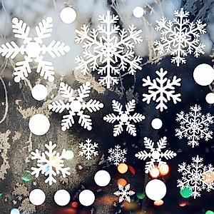 321pcs Christmas Window Clings for Glass Windows 9sheets Christmas Window Decals Snowflakes Christmas Decorations Christmas Window Stickers for Kids Holiday Window Clings Winter Decorations
