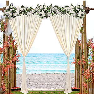 10ft x 10ft Champagne Backdrop Curtain for Baby Shower Wrinkle Free Backdrop Drapes Panels for Parties Wedding Bridal Shower Birthday Photo Photography Polyester Fabric Background Decoration