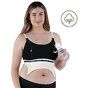 BRAVADO! DESIGNS Women’s Pumping Bra Hands Free | Clip and Pump | Pumping Accessory | Black | L