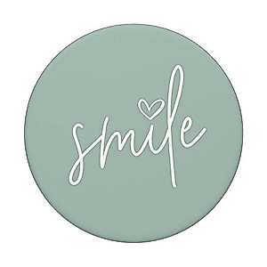 Smile Positive Inspirational Quote - Pastel Sage Green PopSockets PopGrip: Swappable Grip for Phones & Tablets
