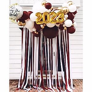 Graduation Party Decorations Burgundy Gold 2024/Burgundy Gold Balloons 81pcs/Maroon Gold Graduation Decorations 2024/Burgundy Gold Birthday Party Decorations Women/Fall Bridal Shower Decorations