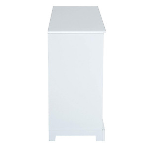 White Free Standing Storage Cabinet 2 Doors 4 Drawers Ample Storage Display Space Ideal for Bathroom Living Area Use Perfect for Storing Shampoo Towels Other Bathroom Accessories Or Daily Items