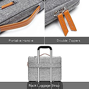 MOSISO 360 Protective Laptop Shoulder Bag, 15-15.6 inch Computer Bag Compatible with MacBook Pro 16, HP, Dell, Lenovo, Asus Notebook, Side Open Messenger Bag with 4 Zipper Pockets & Handle, Gray