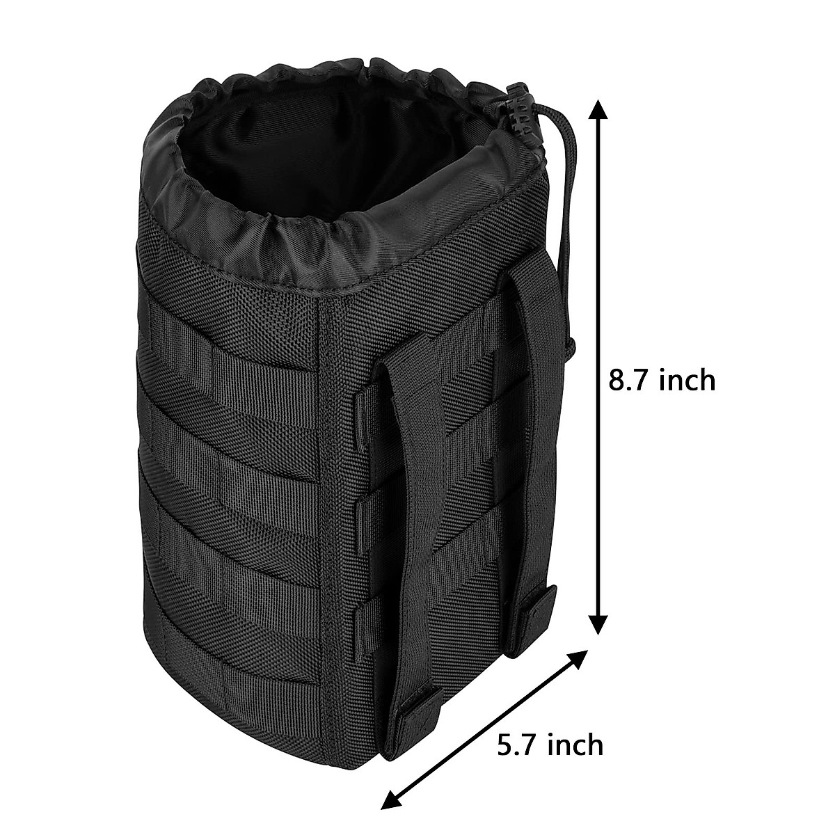 Xxerciz Water Bottle Holder Molle Pouch, Tactical Pouches Water Bottle Carrier Sports Water Bottles Pouch Bag for Walking, with Drawstring Open Top & Mesh Bottom