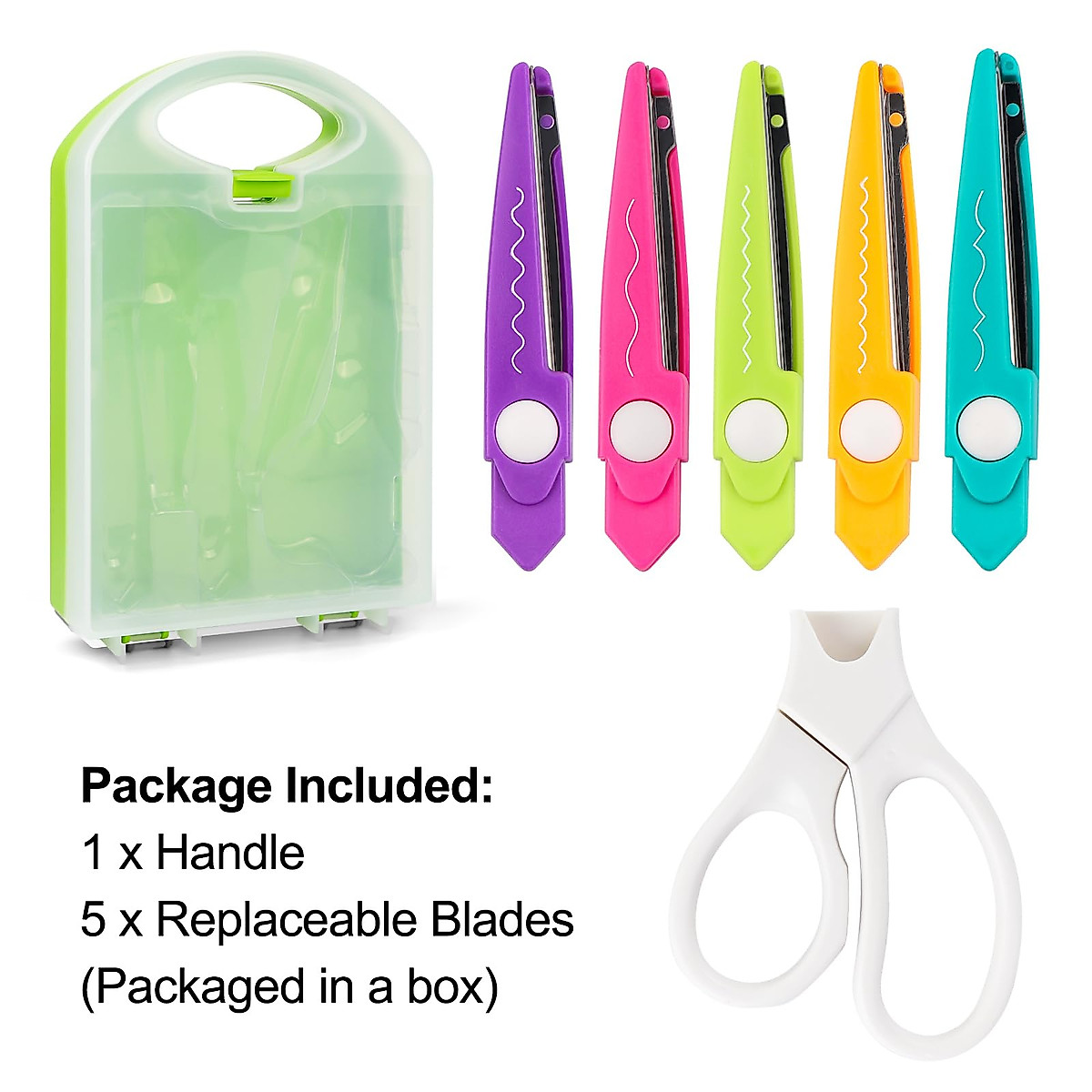 6Pcs/Set Craft Scissors Decorative Paper Edge Scissors With Storage Box Set, 5 Kinds Zig Zag Edges Scissors Great for DIY Projects Paper Card,Photo, Scrapbook,Office School Home Manual