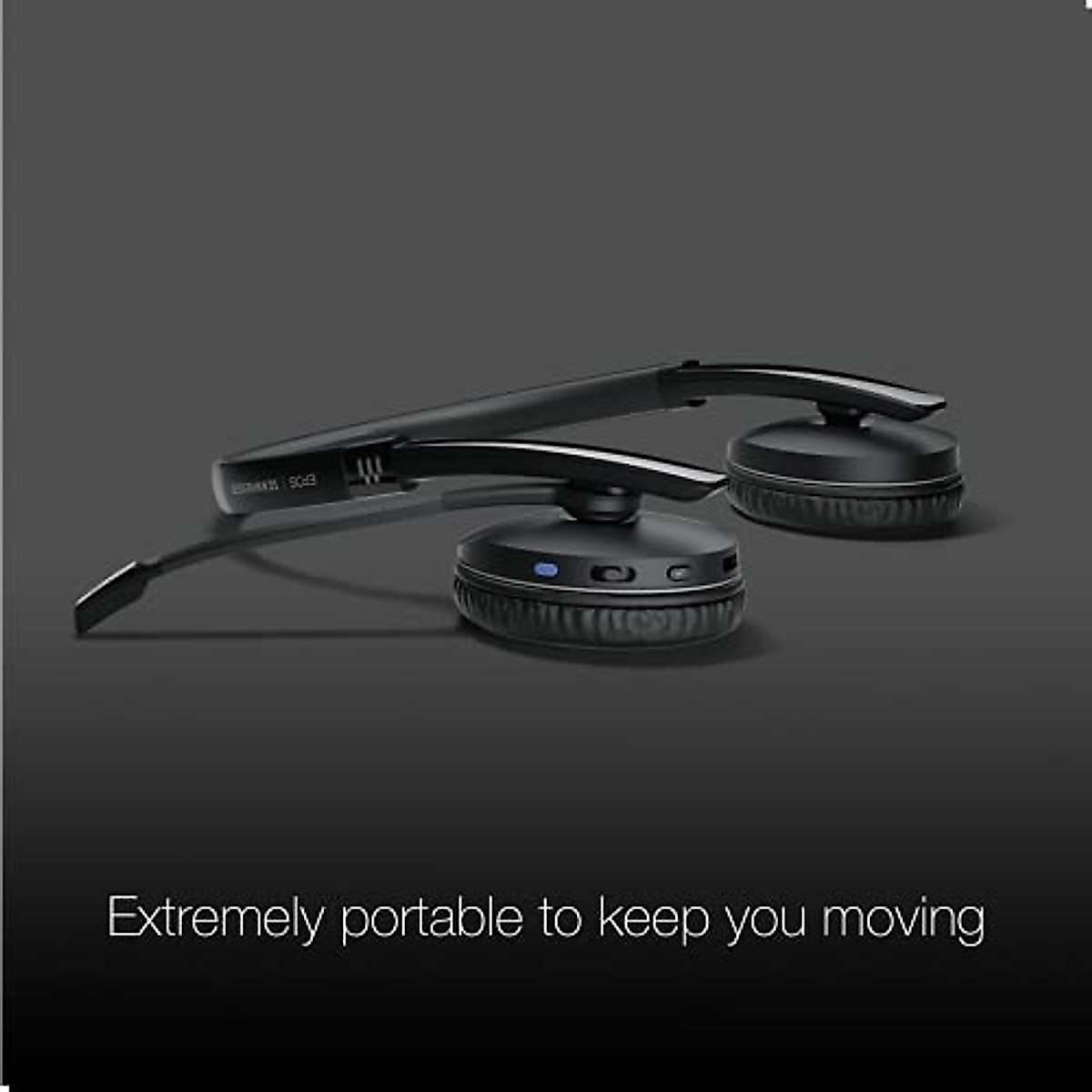 EPOS/Sennheiser 260 Stereo Bluetooth Headset - Blue Tooth Head Phones with USB Dongle, UC, Teams Certified, Connects to Deskphone, PC/Mac, Smartphone and Microfiber Included in Bundle by Global Teck