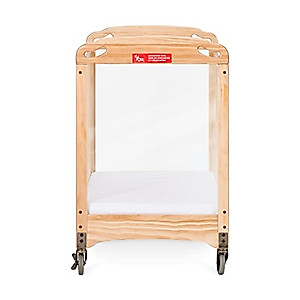Child Craft Safe Haven Daycare Evacuation Compact Crib with Casters, Natural