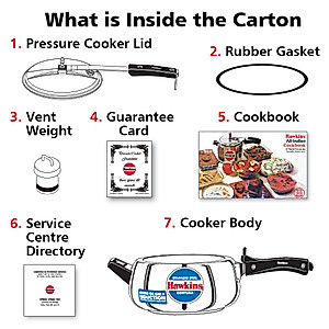 Hawkins SSC35 Induction Base Stainless Steel Pressure Cooker, 3.5L, Silver