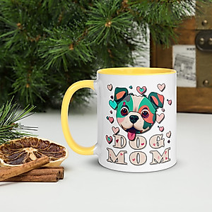 Dog Mom Mug - Ceramic Coffee Cup (Yellow, 11oz)