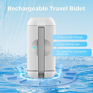 HEYAXA Portable Bidet, Rechargeable Electric Bidet for Baby, Women, Men, Handheld Sprayer Toilet Bidet for Personal Hygiene, Baby Care, Soothing Postpartum and Hemorrhoid Relief