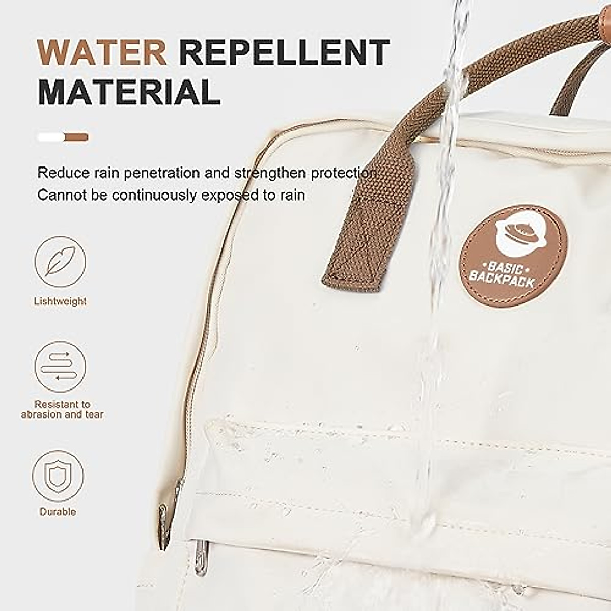 weradar Kawaii School Bag For Teens Girls Boys,Lightweight College Backpacks With Laptop Compartment,Waterproof Trendy Casual Daypack Backpacks For Women(Beige Brown)