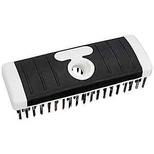 Amazon Basics 6 x 19 Soft Grip, Carbon Steel, Block Wire Brush with Pole Thread, Black, yellow