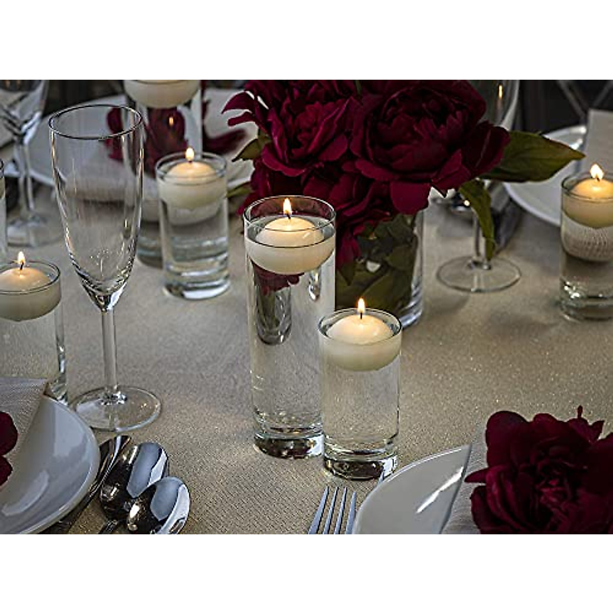 BOLSIUS Unscented 1.75" Floating Candles - Pure Rich Creamy Ivory, 40 Set - Smokeless, European Quality - Imbue Breathtaking Ambiance for Romantic Wedding Centerpieces, Decorations, Holiday Parties