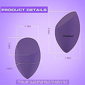 Veehaa 2PCS Makeup Sponge Set, Latex Free Makeup Blender for foundation, Makeup Sponges egg shaped, Makeup Sponges for all areas