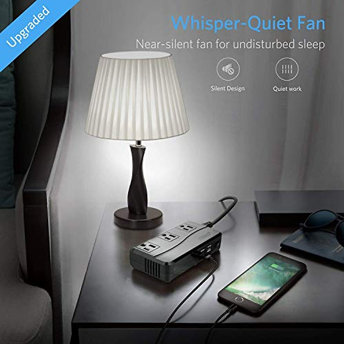 BESTEK Universal Travel Adapter 220V to 110V Voltage Power Converter with 6A 4-Port USB Charging and UK/AU/US/EU Worldwide Plug Adapter International Converter Adapter