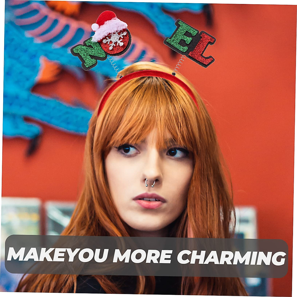 NOLITOY Christmas Themed Headbands Xmas Party Headwear 4 Pack Felt Headbands for Boys and Girls Adults