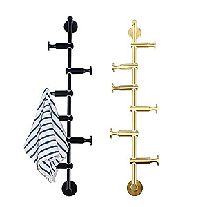 DNYSYSJ Rotating Coat Hooks, Wall-Mounted Coat Hooks Coat Rack, Vertical Wall Hanger with 6 Swivel Arms, Towel Hooks for Bathroom, Entryway Hooks for Scarves, Clothes, Handbags (Black)