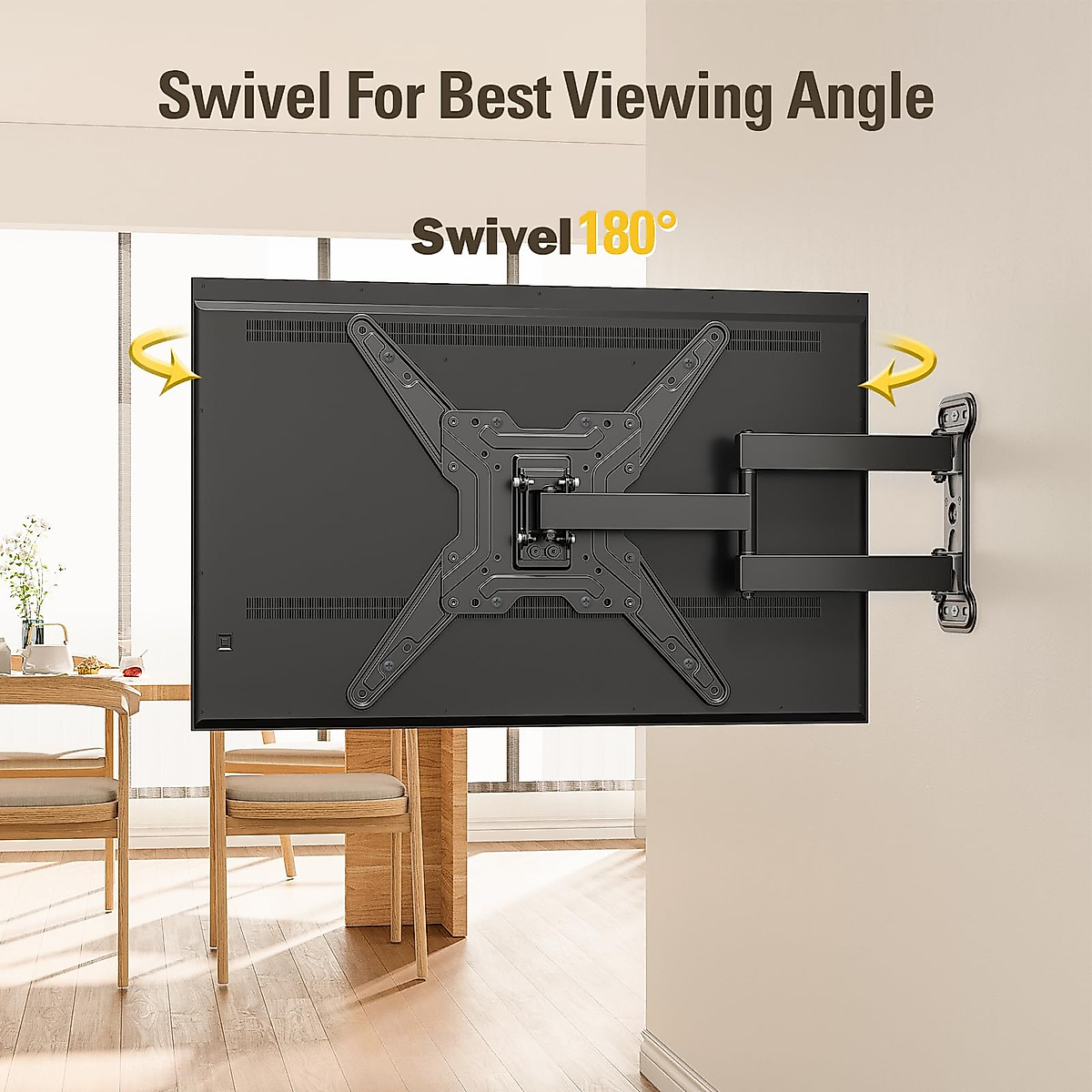Mounting Dream TV Wall Mount Bracket for Most of 26-55 Inch LED, LCD, OLED and Plasma Flat Screen TV with Full Motion Swivel Articulating Arm up to VESA 400x400mm and 60 lbs, MD2393-MX