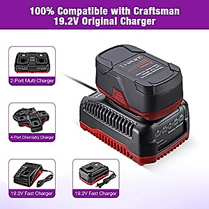 LORDONE 2Packs 6500mAh C3 Lithium Battery for Craftsman 19.2 Volt Battery DieHard XCP 315.115410 315.11485 130279005 1323903 130285003 130211004 120235021 11375 11376 315.PP2011 Cordless Battery