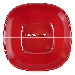 EWEIGEER 4.4-inch Melamine Dessert Bowl Kids Plastic Bowls,Small Bowl For Ice Cream Snacks Rice Salad Soup Cereal.Set of 10(Red)