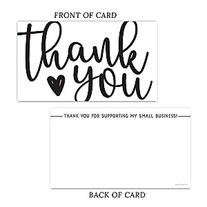 50 Fun Script Customer Thank You for Order Cards (3.5" x 2") Thank You for Supporting My Small Business - Small Online Business Package Insert - Business Card Size