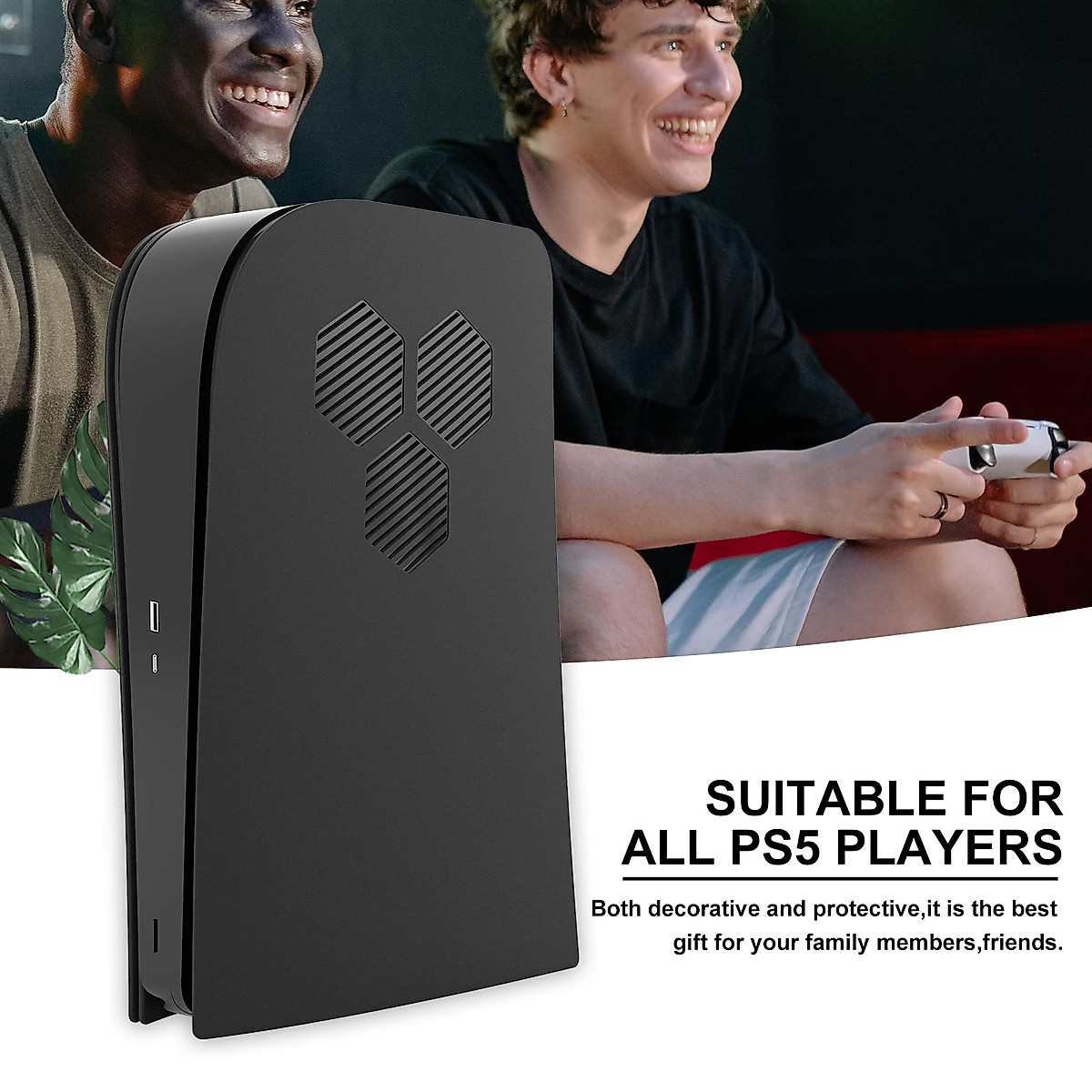 PS5 Console Face Plates,Playstation 5 Accessories with Fan Vents Faceplate，with Dust Filter for Cooling Vents,Shockproof ABS Shell Cover Case - Digital Edition