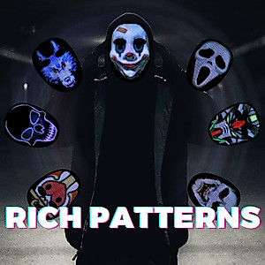 2023 Christmas Led Face Mask Pro - DIY Gif Image Wifi Connection Luminous Light Up Covering Facemask For Kids Adults, Glow Edm Rave Scary Costume Dj Party Music Festival Light Show Masquerade Masks