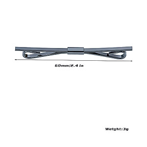 VVCome 3PCS Men's Classic Tie Clips Shirt Collar Clip Collar Bar for Necktie Gold Silver Black Tone Necktie Bar Pinch Clips Tie Pins Collar Holder (60mm Length Flat Head)