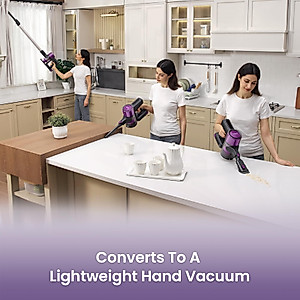 Cordless Vacuum Cleaner for Home | 400W Powerful Stick Vacuum | Long Runtime Detachable Battery | LED Display | Deep Clean for Hard Floor Carpet