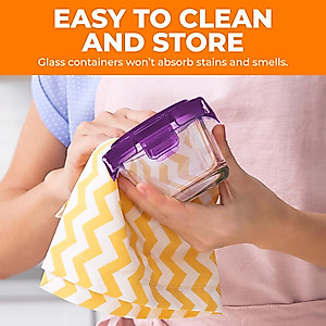 NutriChef 12PC Food Storage Containers - 4.48oz Mini Stackable Superior Premium Glass Meal-prep w/Airtight Locking Lid, BPA-Free Leakproof, Freezer-to-Oven-Safe, For Baby Food Snacks Fruits & Nuts