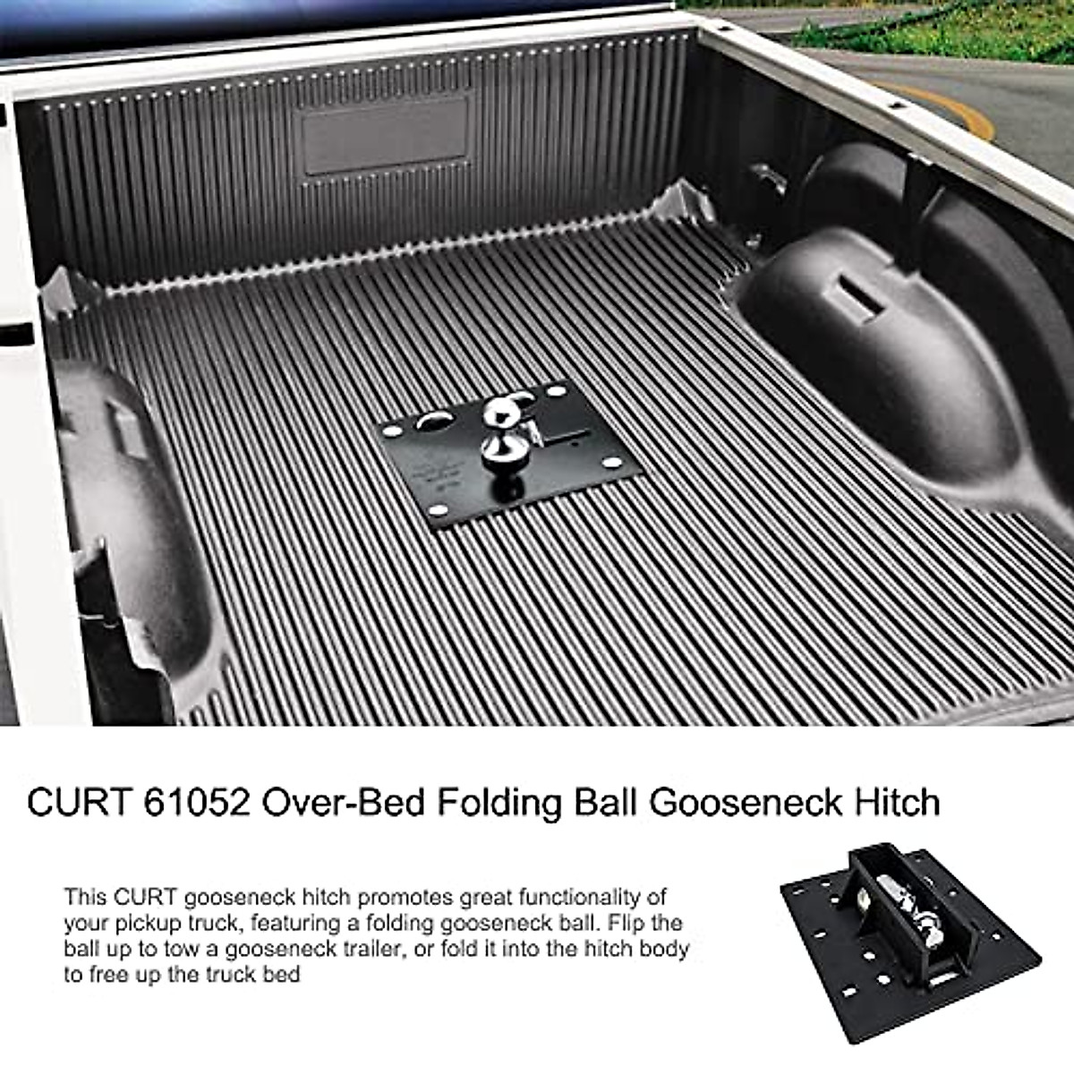 Folding Ball Gooseneck Hitch 61052 30,000 lbs Compatible with Chevrolet Silverado/GMC Sierra/Ford/Dodge Ram and Other Models Black 2-5/16 Inch Ball