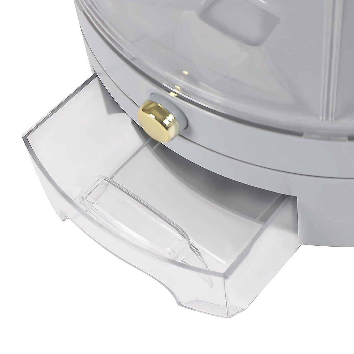LUGBING One-Click Rice Output Food Containers, 360° Rotatable Grain Separate Storage Box 6 Grid Household Kitchen Storage Container for Rice, Beans, Grains Rotating Rice Dispenser