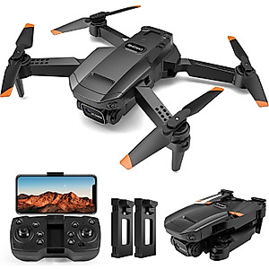 GOFOIT E60 Drone with Camera for Adults Kids, 1080P HD Foldable FPV RC Quadcopter with Upgrade Gesture Control, 90° Adjustable Lens, Headless Mode, 2 Batteries, Carrying Case, Altitude Hold, 3D Flip