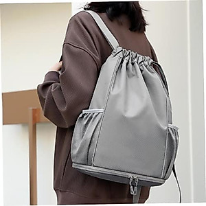 VALICLUD 4pcs travel bag basketball bag Drawstring Bag with Shoes Compartment Sports Backpack gym bag for men shoes organizer Drawstring Sports Bag Men's bag adjustable man nylon