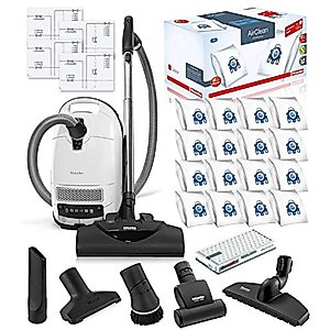 Miele Complete C3 Cat and Dog Canister HEPA Canister Vacuum Cleaner with SEB228 Powerhead Bundle - Includes Miele Performance Pack 16 Type GN AirClean Genuine FilterBags + Genuine AH50 HEPA Filter