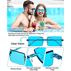 LEIFIDE 36 Pairs Frameless Rectangle Sunglasses Plastic Rimless Sunglasses Candy Color Vintage Glasses for Women Men Unisex Sun Protection, Multicolor