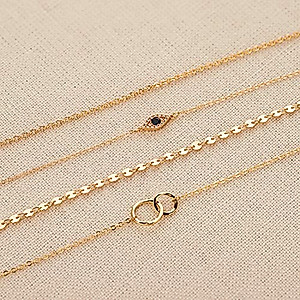 LOYATA Gold Bracelet Gold 14K Gold Filled Dainty Chain Simple Jewelry Gift for Women